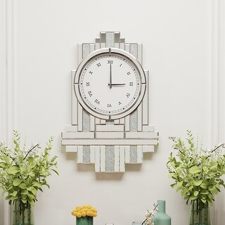 Large Wall CLock Sparkling Crystal Diamond and Mirrored Face - 23.6 ...