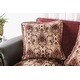 Fabric and Leatherette Sofa with Rolled Arms Design in Burgundy ...