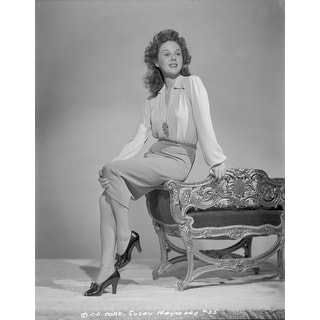 Susan Hayward sitting on a Chair in Long Sleeve Polo Photo Print - Bed ...