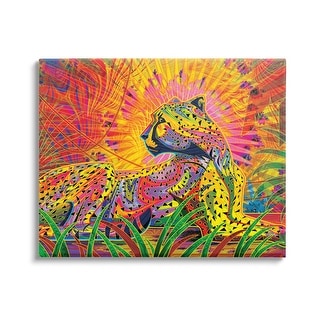 Stupell Fractal Patterned Leopard Canvas Wall Art Design by Michael ...