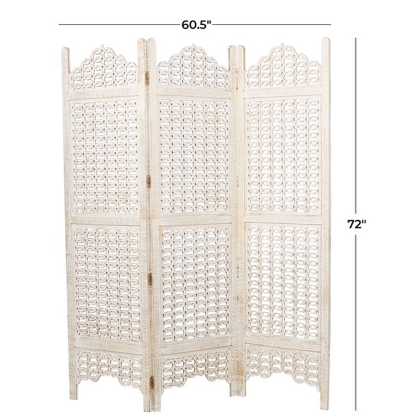 Cream Wooden Handmade Large Freestanding Adjustable Geometric Partition ...