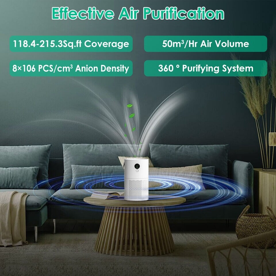 Portable Anion Air Purifier White