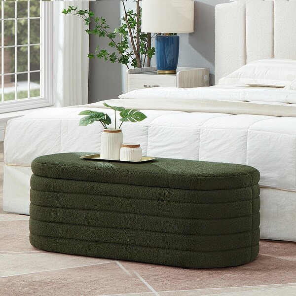 Dark green ottoman bench store