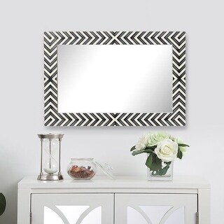 30"x20" Rectangular Modern MDF Glass Mirror Chevron - 20"x30" - Bed ...