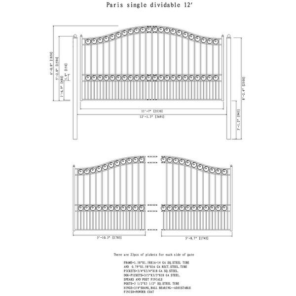 ALEKO Steel Single Slide 12 ft Driveway Gate Paris Style Black - Bed ...