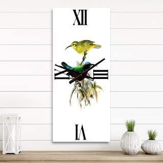 Designart 'Vintage Australian Birds XV' Traditional Large Wall Clock ...