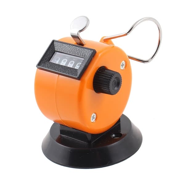 Black Orange Plastic 4 Digits Table Desk Tally Counter - Black, Orange ...