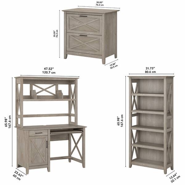 Key West Small Computer Desk with Hutch and Storage by Bush Furniture ...