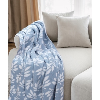 Leaf Feather Knit Throw - Bed Bath & Beyond - 41775332