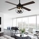 Oaks Aura Faria 52" Scandi Rustic Black Ceiling Fan with Lights ...