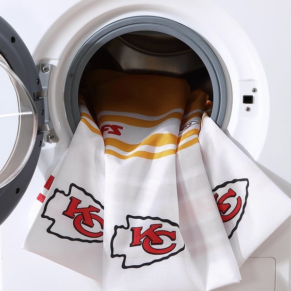 Kansas City Chiefs NFL Licensed Step-Repeat Textured Fabric Shower ...