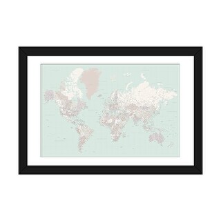 iCanvas "Highly Detailed World Map In Mint And Muted Tones, Kalila" by ...