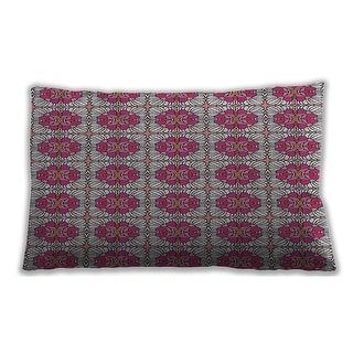 Ahgly Company Patterned Indoor-Outdoor Dark Raspberry Purple Lumbar ...