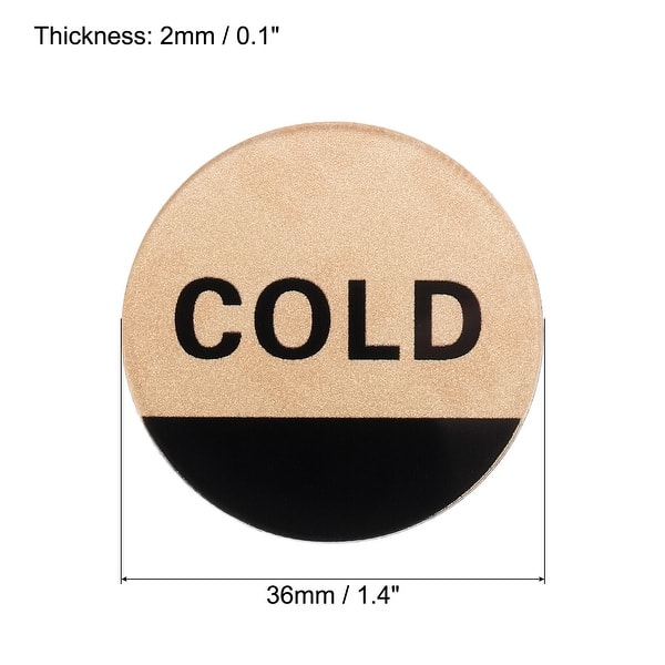 Self Stick Hot/Cold Water Labels, Acrylic Sticker Sign for Faucet Sink ...