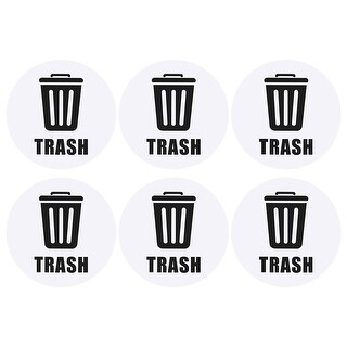 6Pcs Trash Stickers Decals Bin Labels 5 Inch Large Vinyl White - White ...
