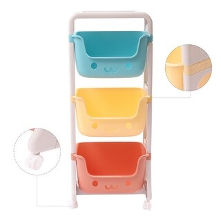 3-Tier Rolling Playroom Cart with Doll Rack and Bins - Bed Bath ...