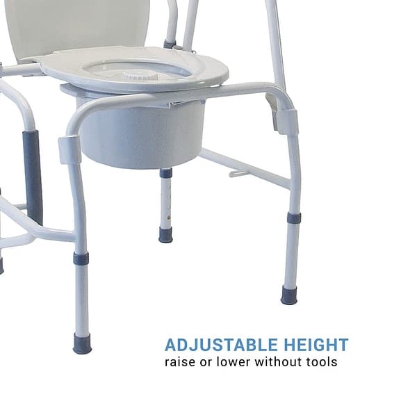 Lumex 3 in 1 Bedside Commode, Raised Toilet Seat, Safety Rail, 300 lb ...