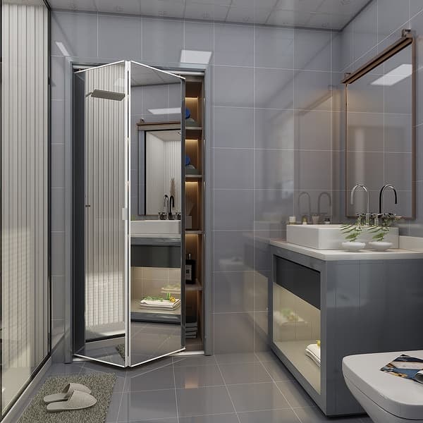 Colonial Elegance Frameless Mirror Bi-Fold Closet Door White 36x80.5 ...