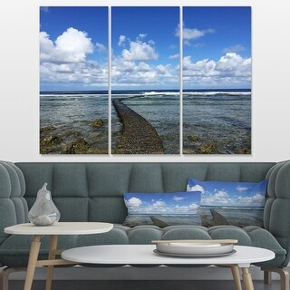 Designart "Rocky Coast along Pacific Ocean" Extra Large Seashore Canvas ...