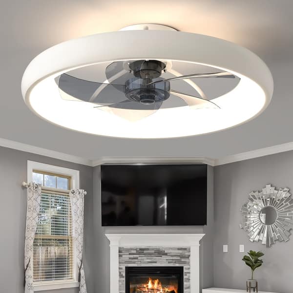 Low Profile Ceiling Fans with Lights Dimmable Lights, 6 Speeds and ...