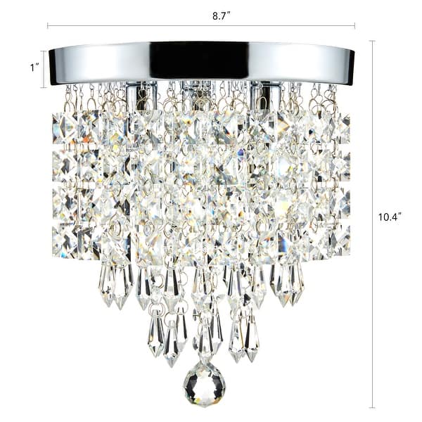 CO-Z 3-light Mini Crystal Chandelier with Raindrop Crystals - Bed Bath ...
