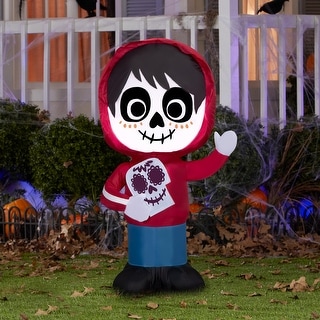 Gemmy Airblown Miguel from Coco w/Skull Disney, 3.5 ft Tall, Red - Bed ...