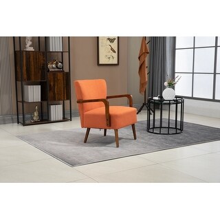 Orange Comfy Reading Chair Single Armchair Living Room Accent Chair ...