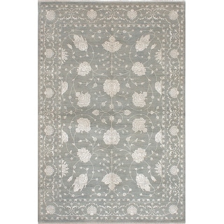 ECARPETGALLERY Hand-knotted Silk Shadow Slate Blue Rug - 6'0" x 9'0 ...