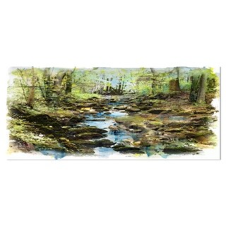 Designart 'Stream in the Forest' Landscape Metal Wall Art - Bed Bath ...