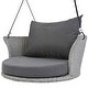 33.8" Single Person Porch Swing, Outdoor All-Weather Gray Woven Swing ...