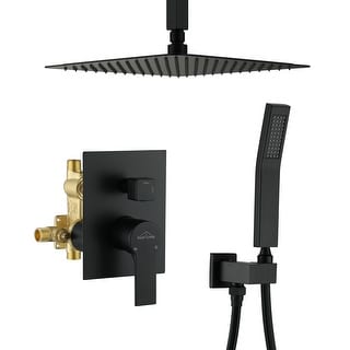 2.5 GPM 12 in. Ceiling Mount Dual Shower Heads with Pressure Balance ...