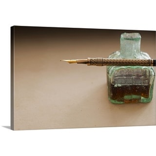 "Close up of antique ink well and pen" Canvas Wall Art - Bed Bath ...