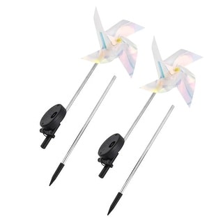 Set of 2 Multi Color Home Indoor Outdoor Decorative Solar LED Windmill ...