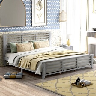 Simple and Stylish King Size Platform Bed Frame, with Hollowed Out ...