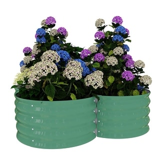 2 Pack 0.6mm Galvanized Steel Planter Boxes with Floral Edge Design ...