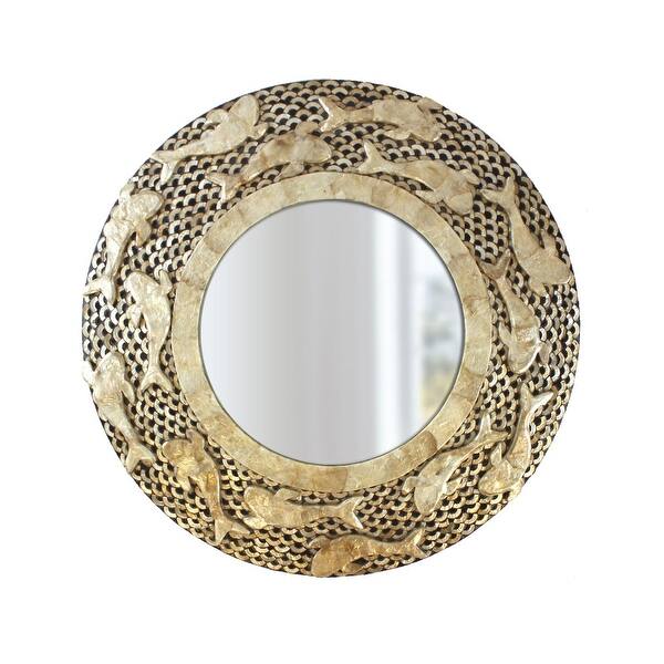 Gold Capiz Fish Mirror - Multi - Bed Bath & Beyond - 40381761