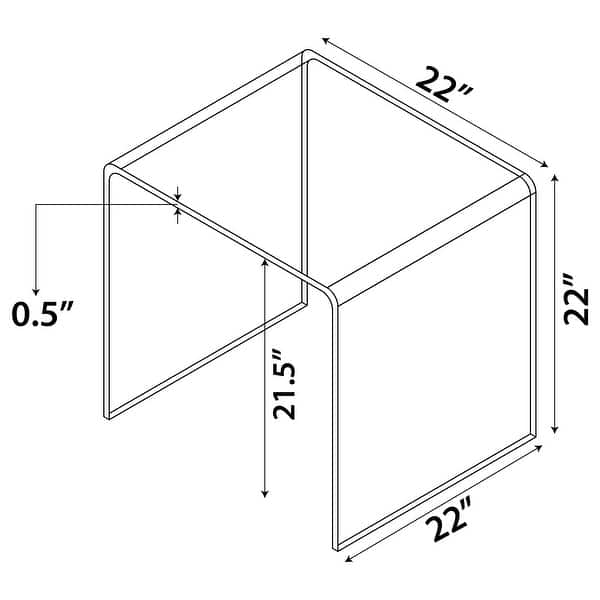 Ripley Squared Tempered Bent Glass Side End Table Clear - Bed Bath ...