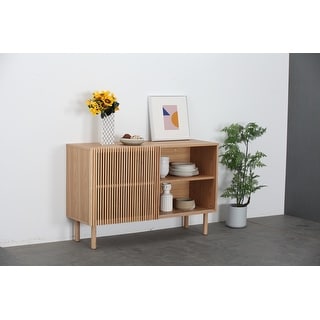 Modern Anti-Topple Design 4-Door Sideboard Storage Cabinet - Bed Bath ...