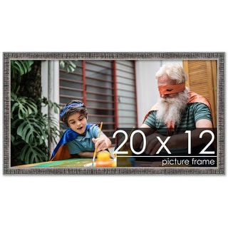 20x12 Distressed/Aged Black Complete Wood Picture Frame with UV Acrylic ...