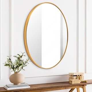 Livabliss Aranya Modern Aluminum Squared Oval Accent Mirror - Bed Bath ...