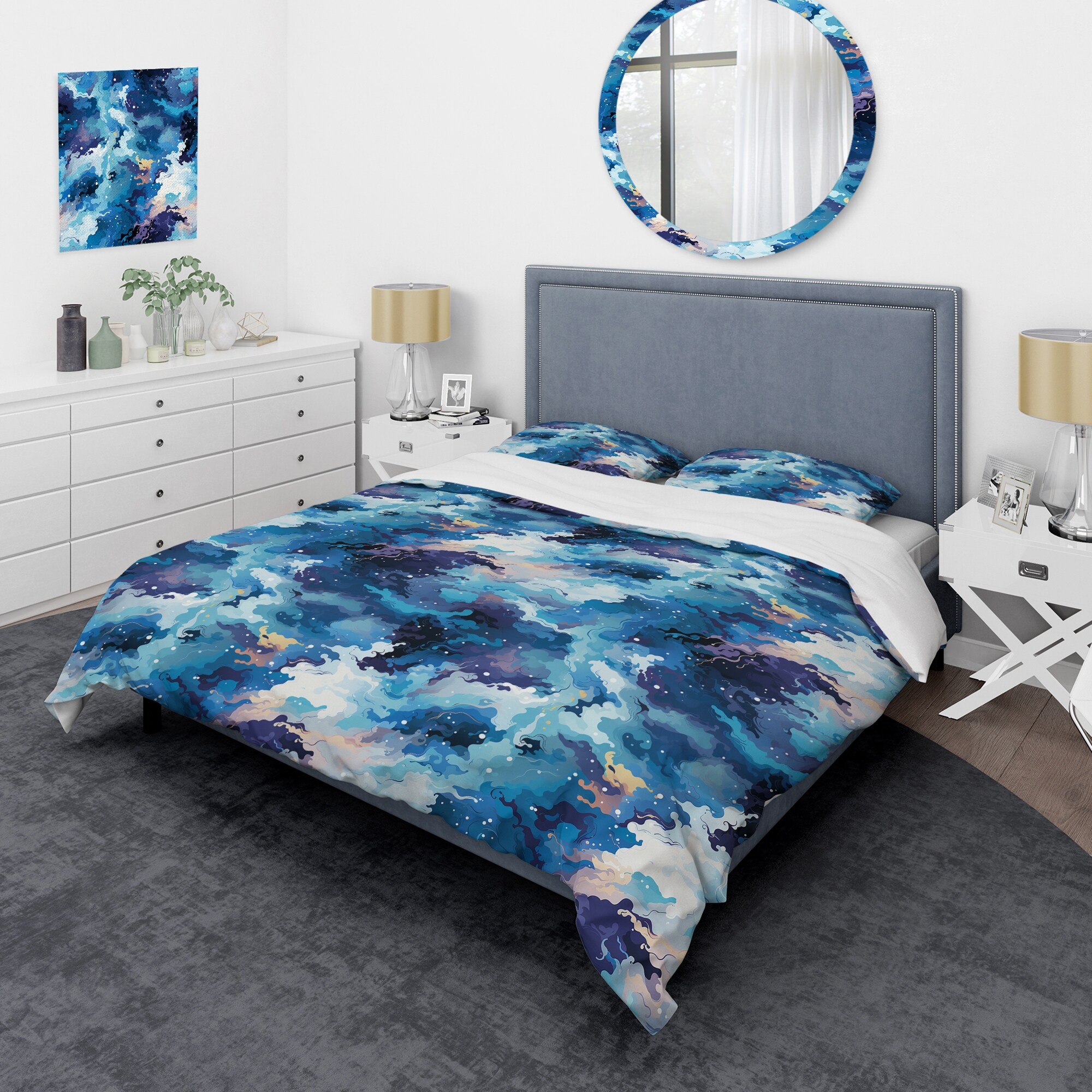 blue celestial bedding