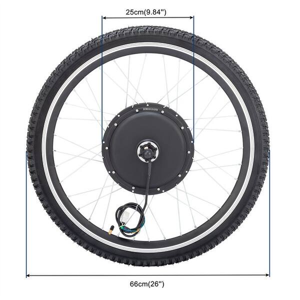 26in 1500W Rear Drive With Tires Bicycle Modification Parts Black - Bed ...