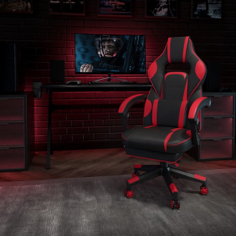 Racing Gaming Ergonomic Chair with Reclining Back, Footrest in ...