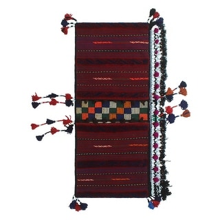 Vintage Balochi Gaudy Red/Navy Rug - 2'0" x 4'10" - Bed Bath & Beyond ...