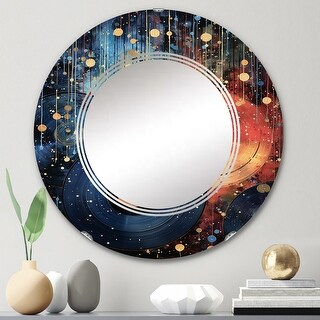 Designart "Colorful Vinyl Record Rhapsody" Music Modern Wall Mirror ...