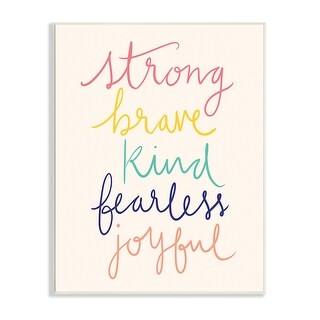 Stupell Fearless Motivational Words Phrase Rainbow Calligraphy List ...