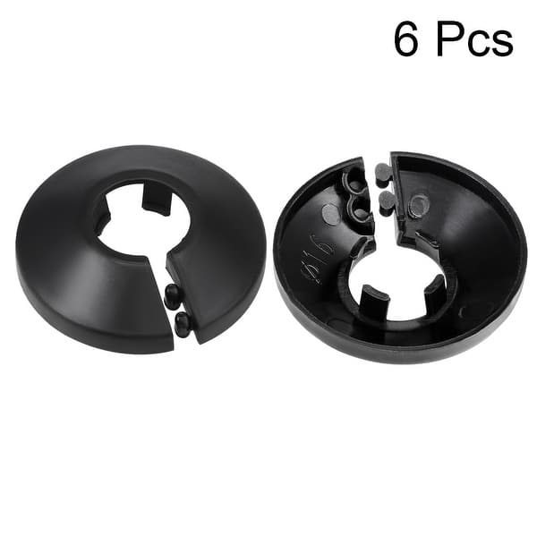 15mm Pipe Cover Decoration PP Plastic Water Pipe Escutcheon Black 6pcs ...