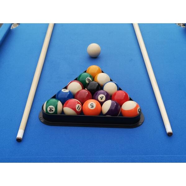 pool balls and cues
