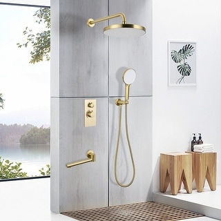 3-Function Complete Shower Set with 10-Inch Rain Showerhead - Bed Bath ...