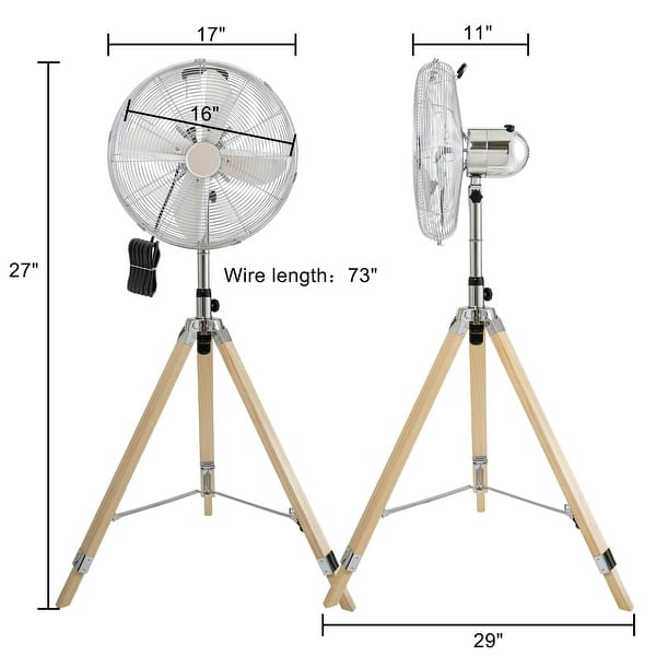 Simple Deluxe Retro Tripod Fan, Home Air Circulation Nostalgic Vertical ...